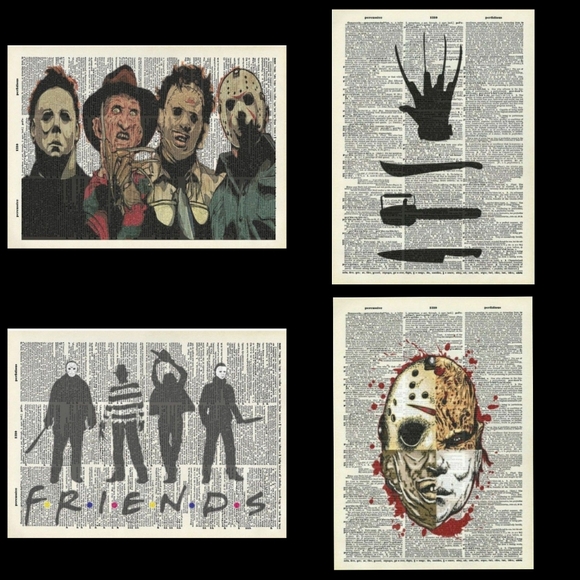 Other | Horror Movie Fans Dictionary Book Page Art Decor | Poshmark
